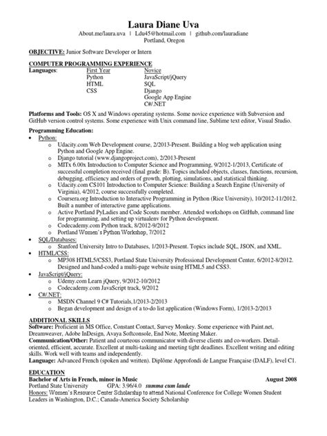 laura uva s resume download free pdf java script cascading style