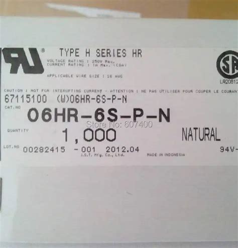 06HR 6S P N CONN RECEPT HR 6POS 2 5MM WHITE Connectors Terminals Housings 100 New Parts In