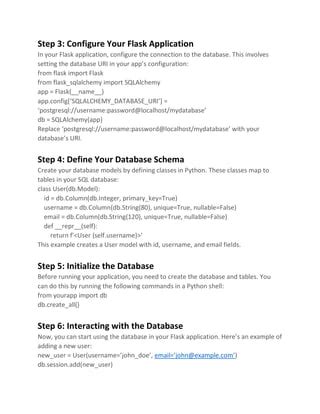 Enhance Your Flask Web Project With A Database Python Guide Pdf