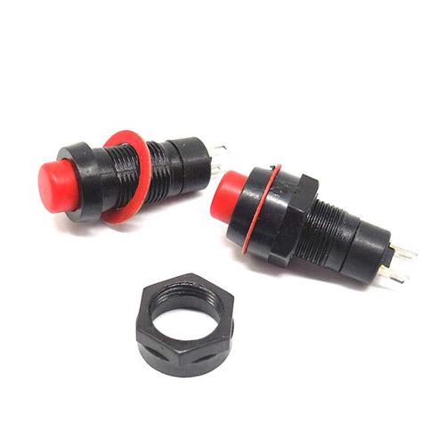 Mm Red Black Round Cap Push Button Self Locking Latching Switch Push Button Component Buy