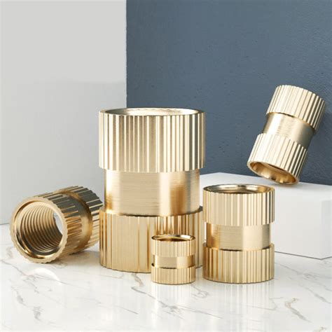 Copper Knurled Nut Female Female Copper Embossed Nut Injection Molding Double Ended Copper