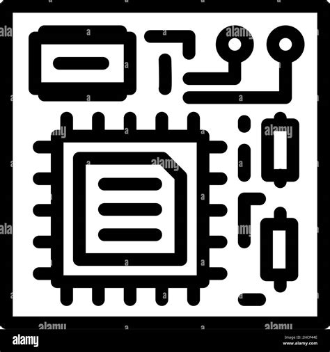 Cpu Board Line Icon Vector Illustration Stock Vector Image Art Alamy