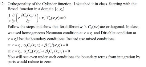 Orthogonality Of The Cylinder Function I Sketched It
