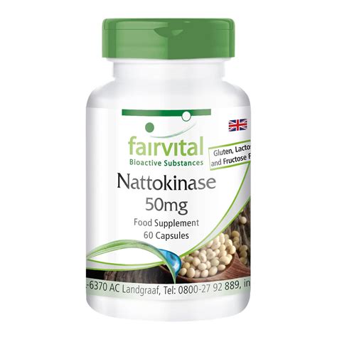 Fairvital Nattokinase 50mg Capsules Vegan High Dosage 60 Capsules