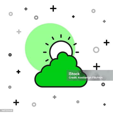 채워진 개요 태양과 구름 날씨 아이콘은 흰색 배경에 격리되어 있습니다 벡터 0명에 대한 스톡 벡터 아트 및 기타 이미지 0명 가득 찬 계절 Istock