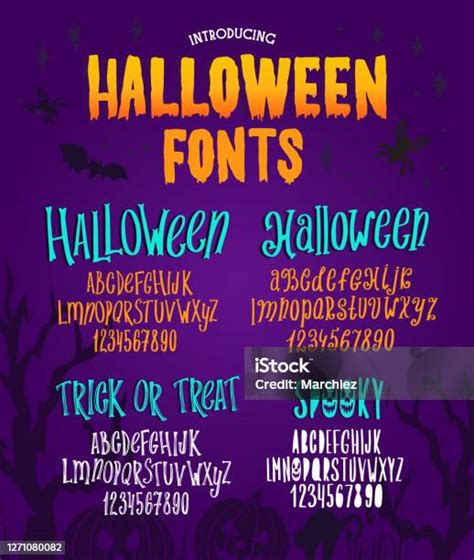 할로윈 글꼴 세트입니다 화려한 유령과 공포 일러스트와 타이포그래피 알파벳 할로윈에 대한 스톡 벡터 아트 및 기타 이미지 할로윈 컴퓨터 글자 문자 Istock