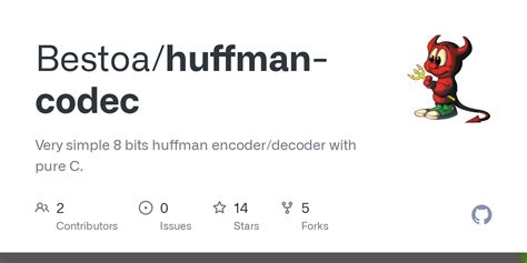github bestoa huffman codec very simple 8 bits huffman encoder decoder with pure c