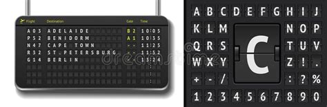 Analog Airport Board Countdown Timer Of Hour Or Minute White Scoreboard Number Font Vector