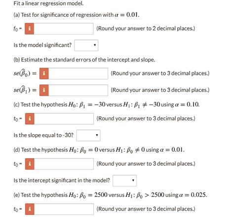 SOLVED Fit A Linear Regression Model A Test For Significance Of Regression With