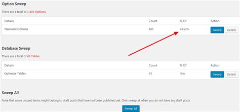 how to optimize wordpress database using wp sweep