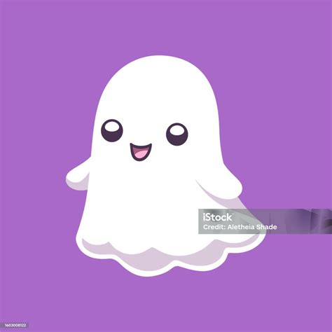 귀여운 재미있는 행복한 유령 만화 벡터 그림입니다 아이들을 위한 유치한 으스스한 할로윈 캐릭터 0명에 대한 스톡 벡터 아트 및 기타 이미지 Istock
