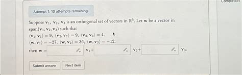 Solved Attempt Attempts Remaining Suppose V V V Chegg Com