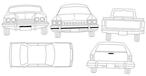 Different Elevation Of Car D View CAD Vehicle Block Autocad File