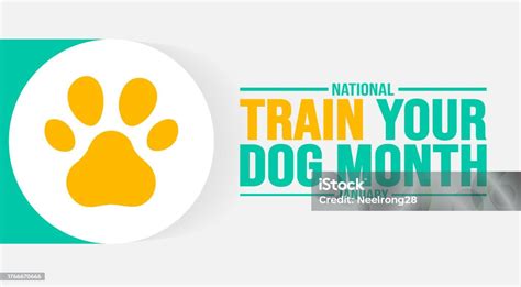 1월은 전국 반려견 훈련의 달 배경 템플릿입니다 휴일 개념 배경 배너 플래카드 카드 및 포스터 디자인 템플릿 텍스트 비문 및 표준 색상 벡터 9월에 대한 스톡 벡터 아트 및
