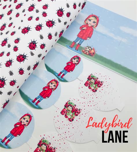 Ladybird Ladybug Spring Showers Rain Coat Personalised Pre Cut Bow Loop