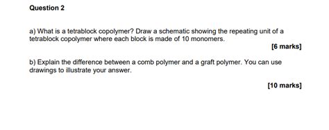 Solved A What Is A Tetrablock Copolymer Draw A Schematic