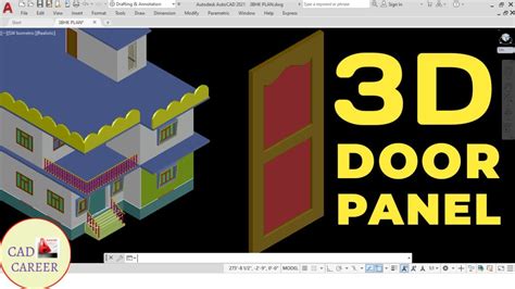 Making 3d Door Panel In Autocad 3d Door Design Tutorial 2 Types Of Door Panels Cad Career