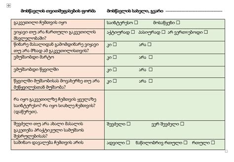 Ict გაკვეთილებისთვის მოსწავლის თვითშეფასების ფორმა