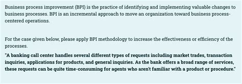 Solved Business Process Improvement Bpi Is The Practice Of