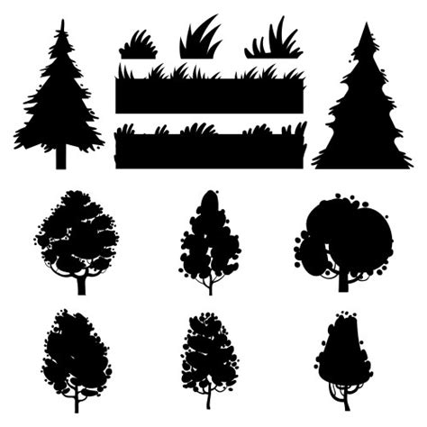 Outline Grass Vector Images Over