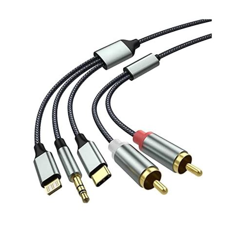 Lightning To Rca Cable Audio Aux Adapter（10 3m） Rca To 3 5mm Cable，usb C To 2 Rca Audio Cable