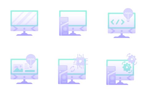 External Computer Hardware Components Icon Pack Flat Gradient 29 Svg Icons