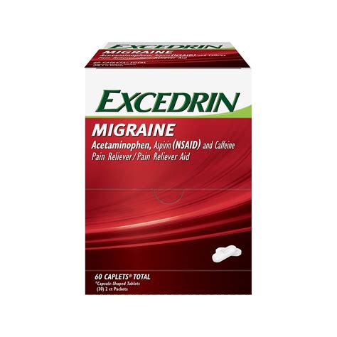 Excedrin Migraine 250mg Acetaminophen Caplet 2packet 30 Packetsbox