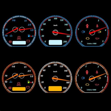 Premium Vector Set Of Car Speedometers For Racing Design Vector Illustration