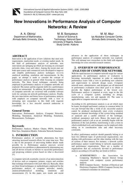 pdf new innovations in performance analysis of computer networks a