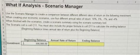 What If Analysis Please Use The Scenario Manager Chegg Com