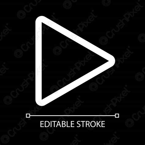 Play Button White Linear Ui Icon For Dark Theme Stock Vector 5218523