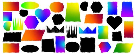 Jagged Rectangles Collection Set Of Black Grunge Element Shapes With
