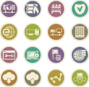 Server Icon Set Computer Ethernet Port Vector Computer Ethernet Port PNG And Vector With