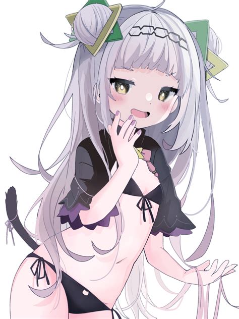 Nocchi R Ws L Murasaki Shion Hololive Highres Girl Arched Bangs Bikini Black Bikini