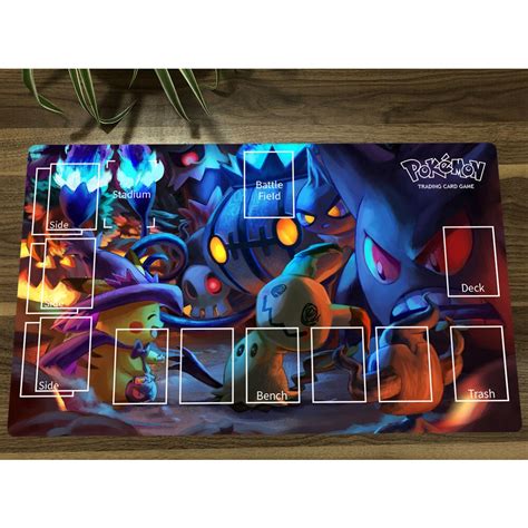 Pm Ptcg Mat Gengar Trading Card Game Mat Ccg Playmat Rubber Mouse Pad