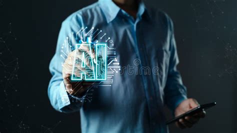 Man Holding Command Prompt Ai Chat Bot Big Data Storagedigital