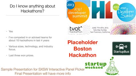 Sxsw Preliminary Panel How To Hack Hack Hackathons For Non Technical Sxsw Preliminary Panel How To Hack Hack Hackathons For Non Technical