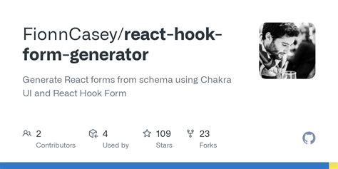 Github Fionncasey React Hook Form Generator Generate React Forms From Schema Using Chakra Ui