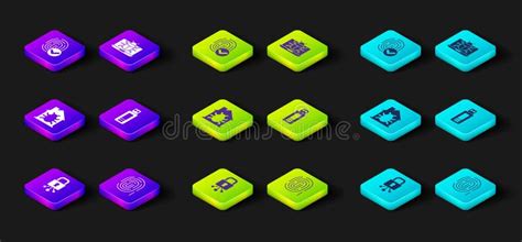 Set Cyber Security Fingerprint House System Bug Usb Flash Drive System On Monitor And Icon