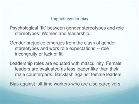 Ppt Implicit Gender Bias In Everyday Life Implications For Leadership Academic Achievement