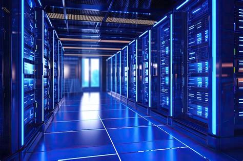 Premium Ai Image Server Room Data Center With Hard Drives And Lights 3d Rendering Image Server