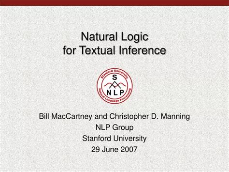 Ppt Natural Logic For Textual Inference Powerpoint Presentation Free