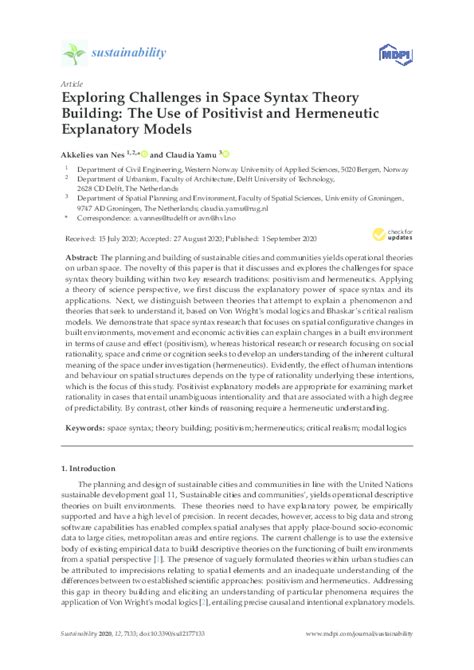 Pdf Exploring Challenges In Space Syntax Theory Building The Use Of
