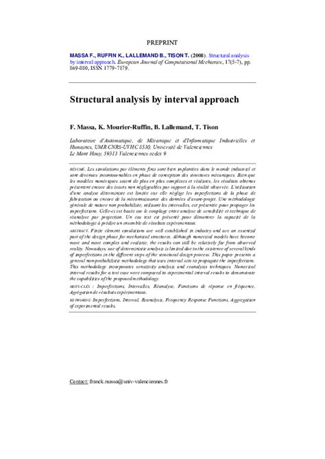pdf structural analysis by interval approach
