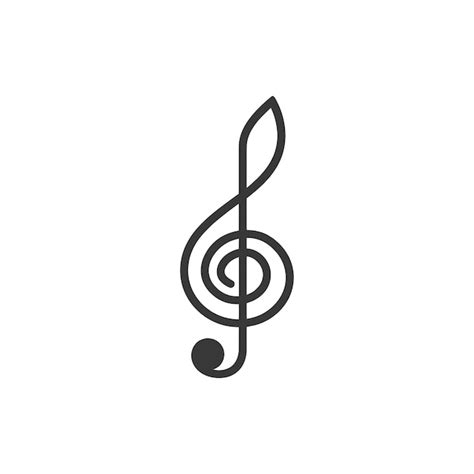 Black And White Treble Clef Icon Premium Ai Generated Vector