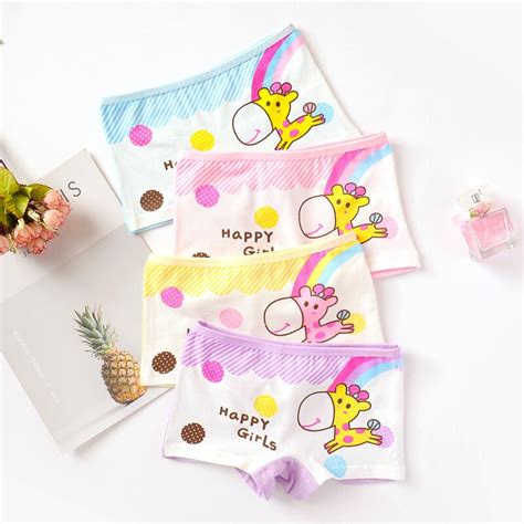 Pc 만화 소녀 속옷 코튼 박서 팬티 키즈 언더 팬츠 반바지 여성 팬티 AliExpress