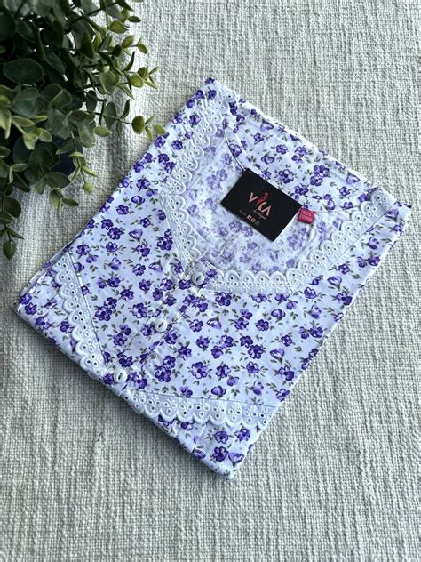 L Size Printed Cotton Nighty Vika Boutique