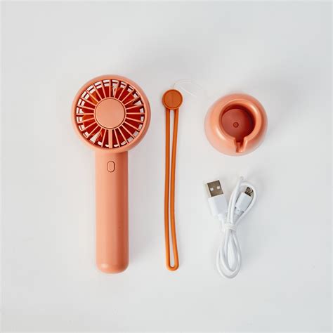 Jaju 자주 부드러운 이중 날개 바람 핸디 선풍기 오렌지 S I Village 에스아이빌리지