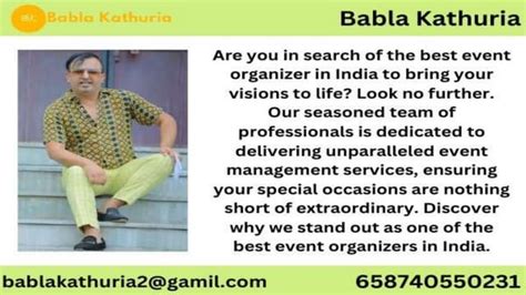 Best Event Organizers In India Babla Kathuria Pptx