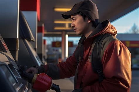 Premium Photo Boy Pouring Gasoline At The Gas Station